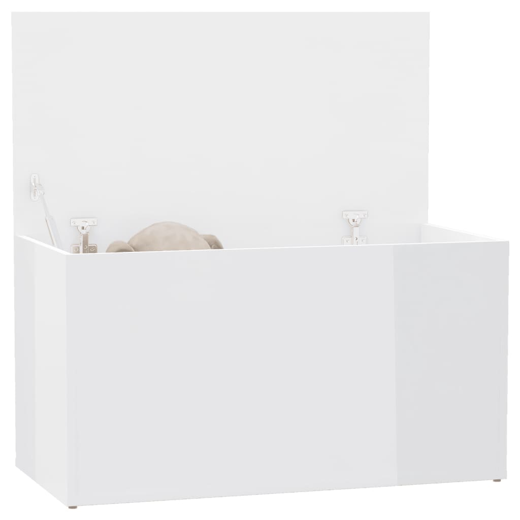 Cufar depozitare, alb extralucios, 84x42x46 cm, lemn compozit ...