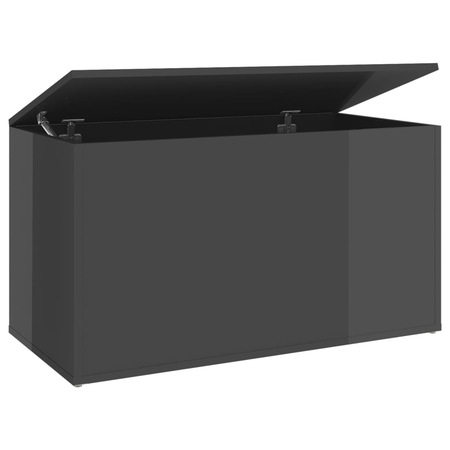 Cufar depozitare, gri extralucios, 84x42x46 cm, lemn compozit ...