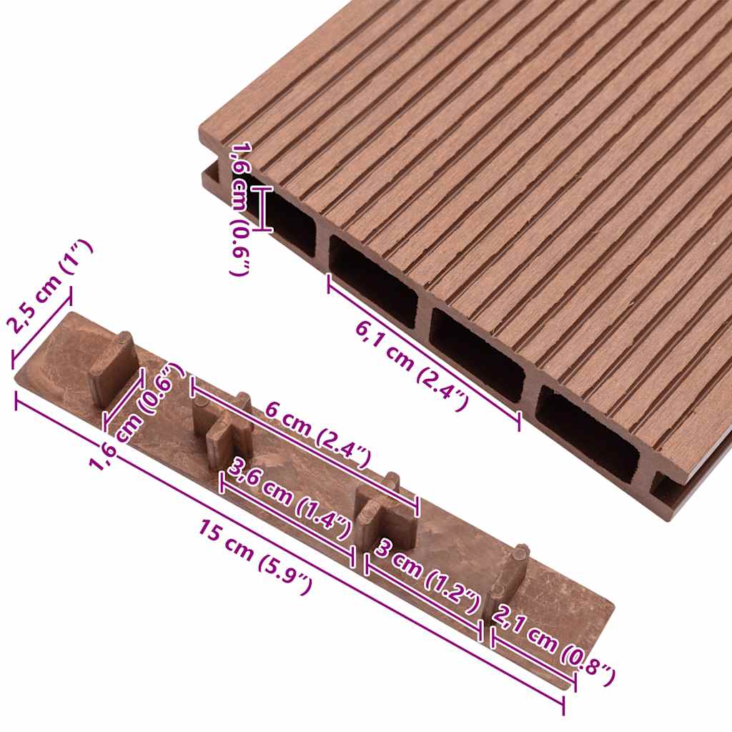 Set capace de capat pardoseala terasa, 10 buc, maro, plastic 149002 ...