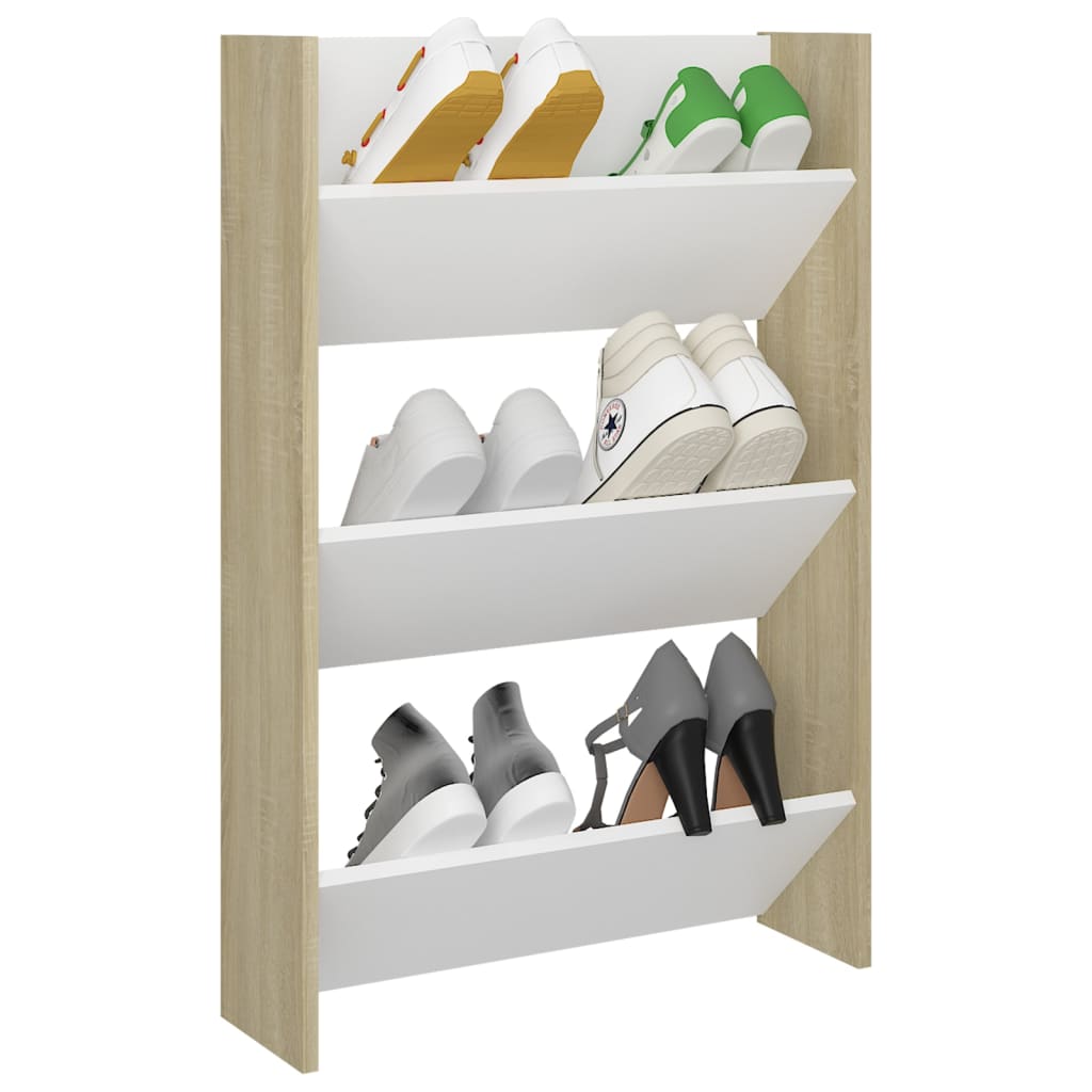 Pantofar de perete vidaXL, PAL, 60 x 18 x 90 cm, Bej, 6.37 kg - eMAG.ro
