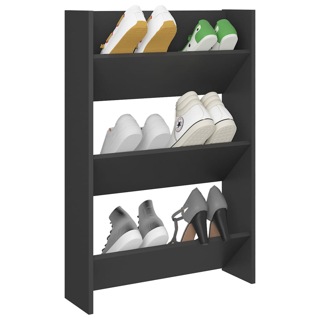 Pantofar de perete vidaXL, PAL, 60 x 18 x 90 cm, Gri, 6.4 kg - eMAG.ro