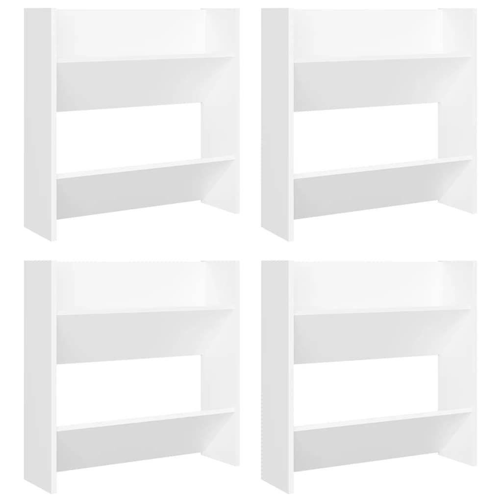 Set 4 Pantofare de perete, stil elegant, alb,60x18x60 cm PAL, Decorativ ...