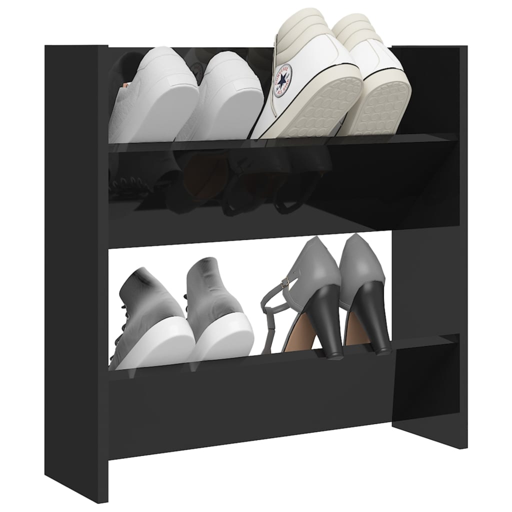 Pantofar de perete vidaXL, PAL, 60 x 18 x 60 cm, Negru, 6.35 kg - eMAG.ro