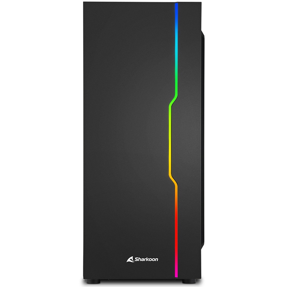 Carcasa Sharkoon RGB Slider Black, Mid-Tower, fara sursa, ATX, Black ...