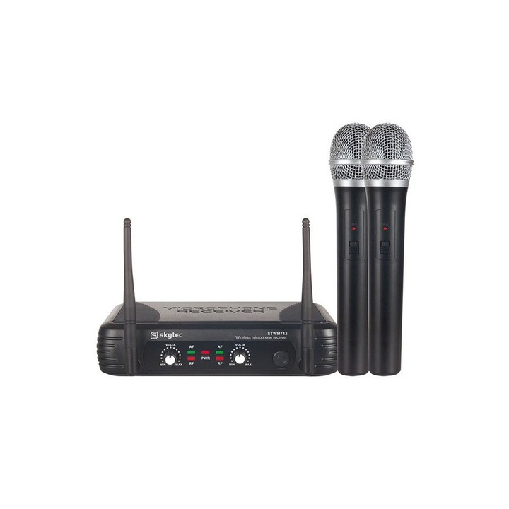 Set Microfoane Wireless VHF SkyTec STWM712 - eMAG.ro
