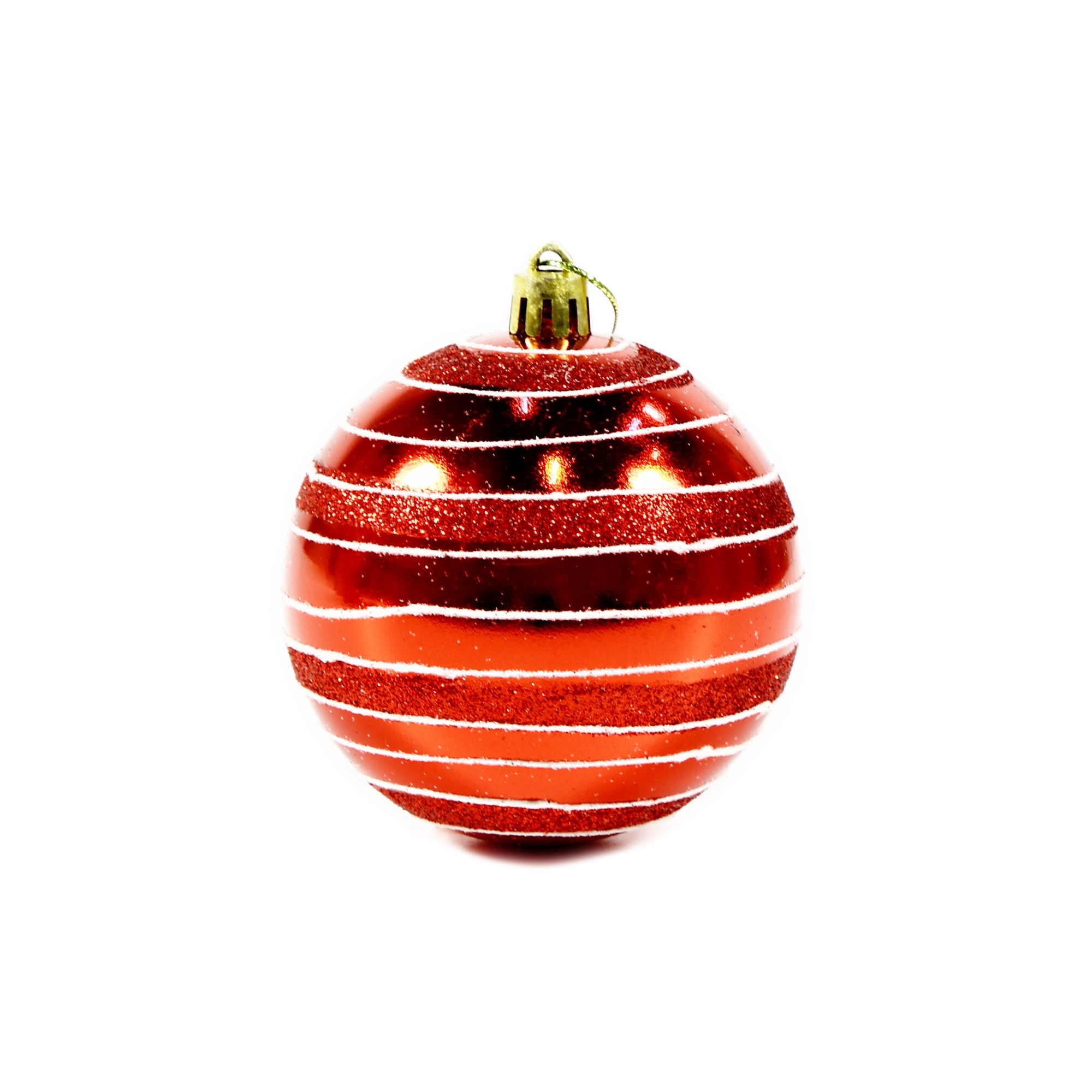 Комплект коледни топки 6 части червени с диаметър 8 см - eMAG.bg