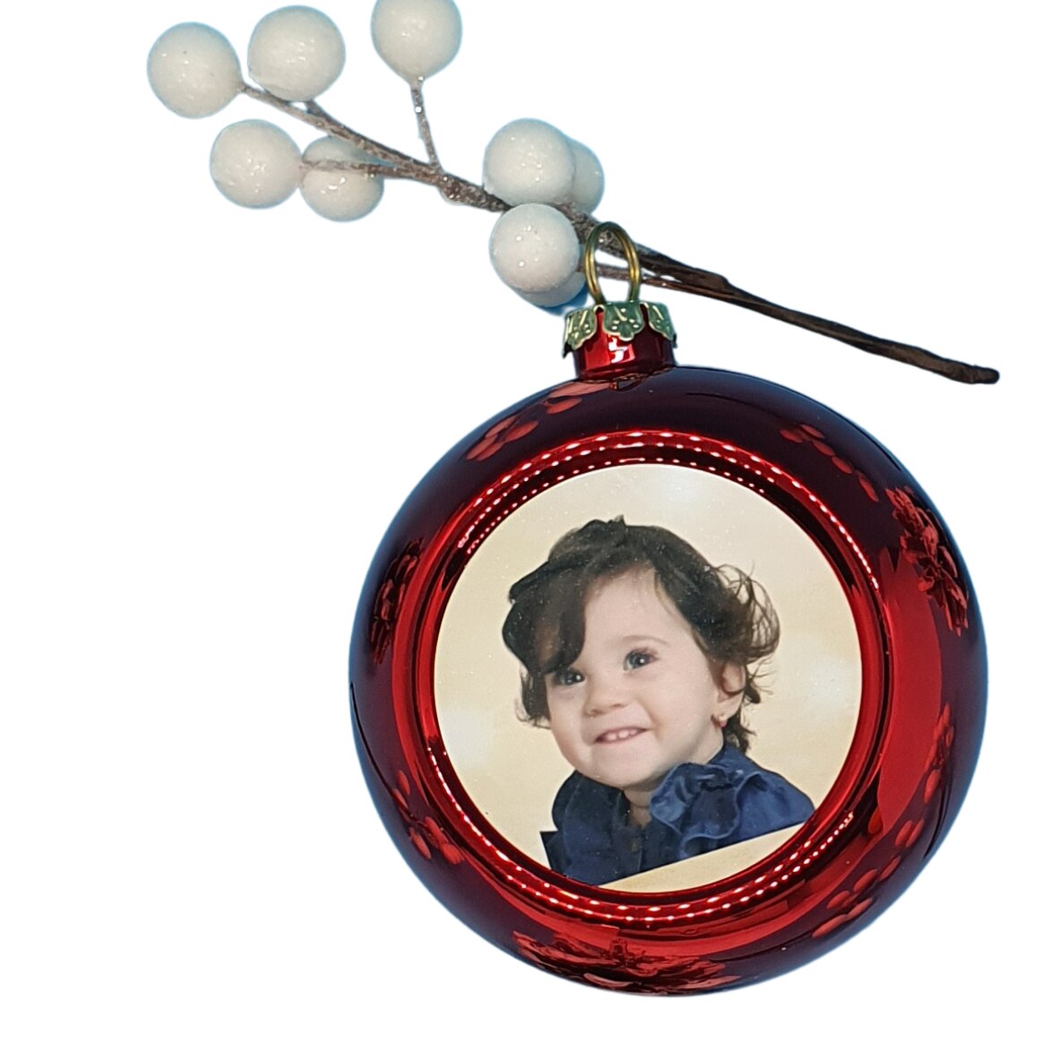 Glob personalizat de craciun, plastic, rosu, 15 cm - eMAG.ro