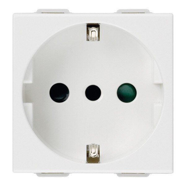 Priza, Vimar, Schuko, standard german-italian, 2M, 16A, NEVE, ALB ...