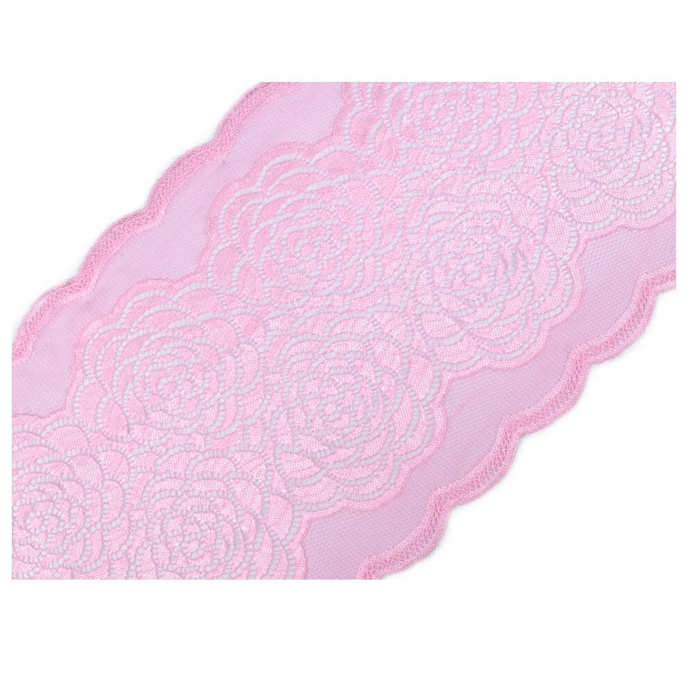 Dantela elastica roz deschis, latime 20 cm, lungimea 1m - eMAG.ro