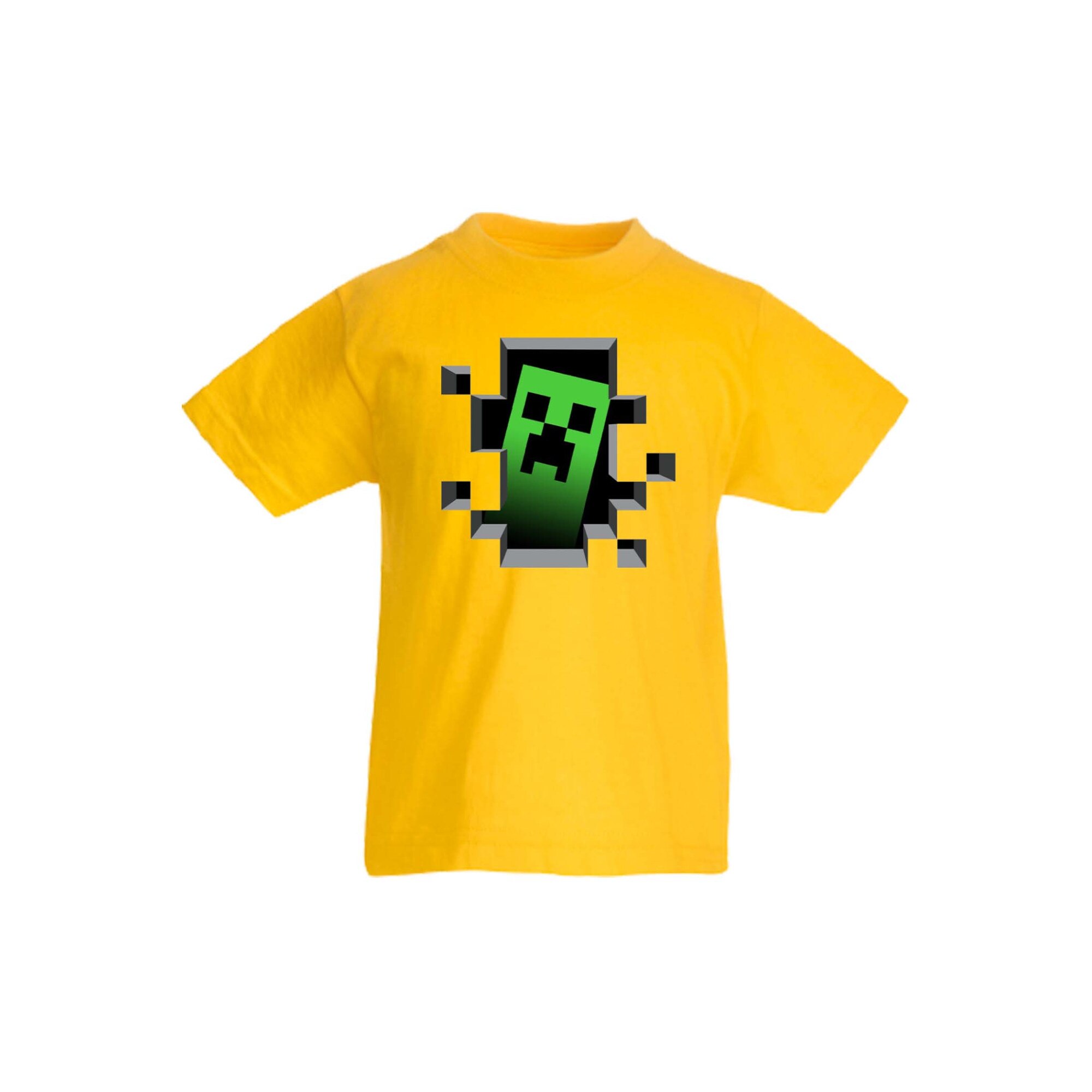 Tricou copii Minecraft Tralala Minecraft Creeper Face 3, Galben, 7-8 ...