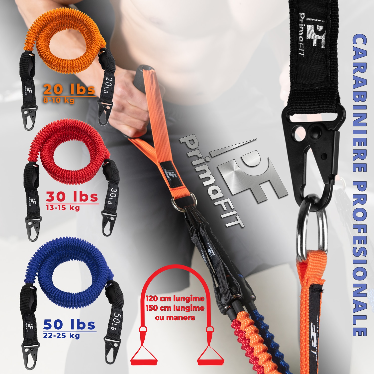Set Antrenament Extensor cu 9 Аccesorii PrimaFIT, Video cu Exercitii ...