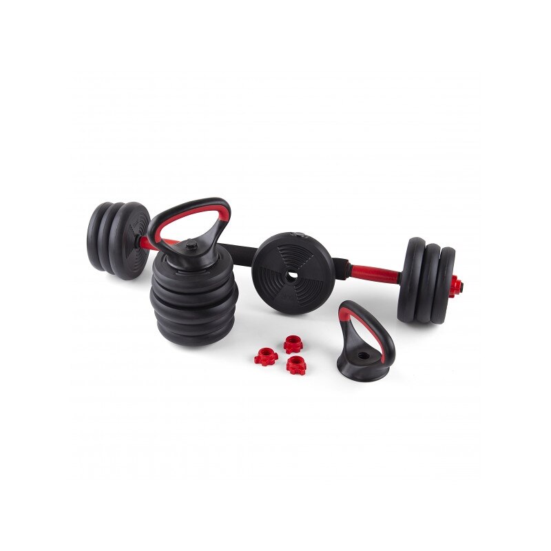 Set Gantera reglabila kettlebell FitTronic 6 in 1 de 40 kg KF40, cu o multitudine de combinatii ...