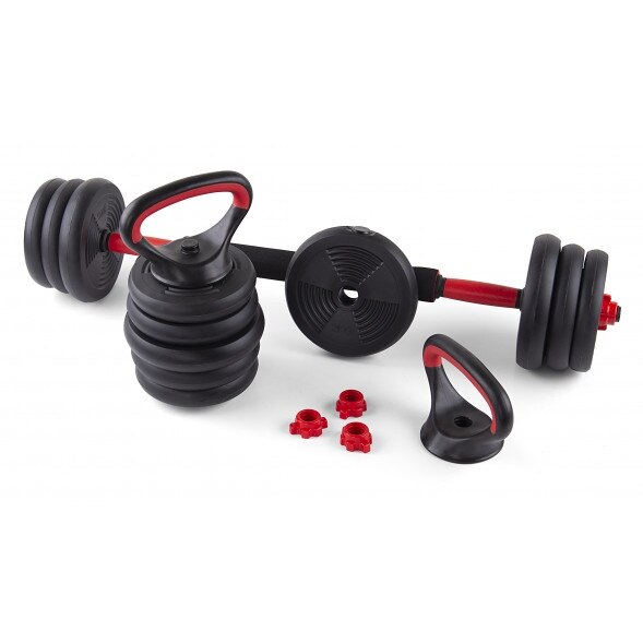 Set Gantera reglabila kettlebell FitTronic® 6 in 1 de 40 kg KF40, cu o multitudine de combinatii ...