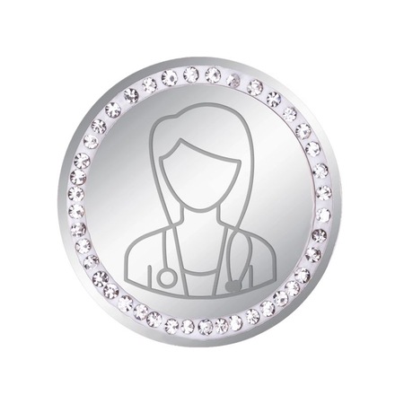 Martisor Brosa Inox Banut Pietre Silueta Doctor Argintiu - eMAG.ro