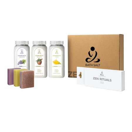 Zen Rituals készlet, 3 tartály Epsom fürdősóval illóolajokkal és 3 ...