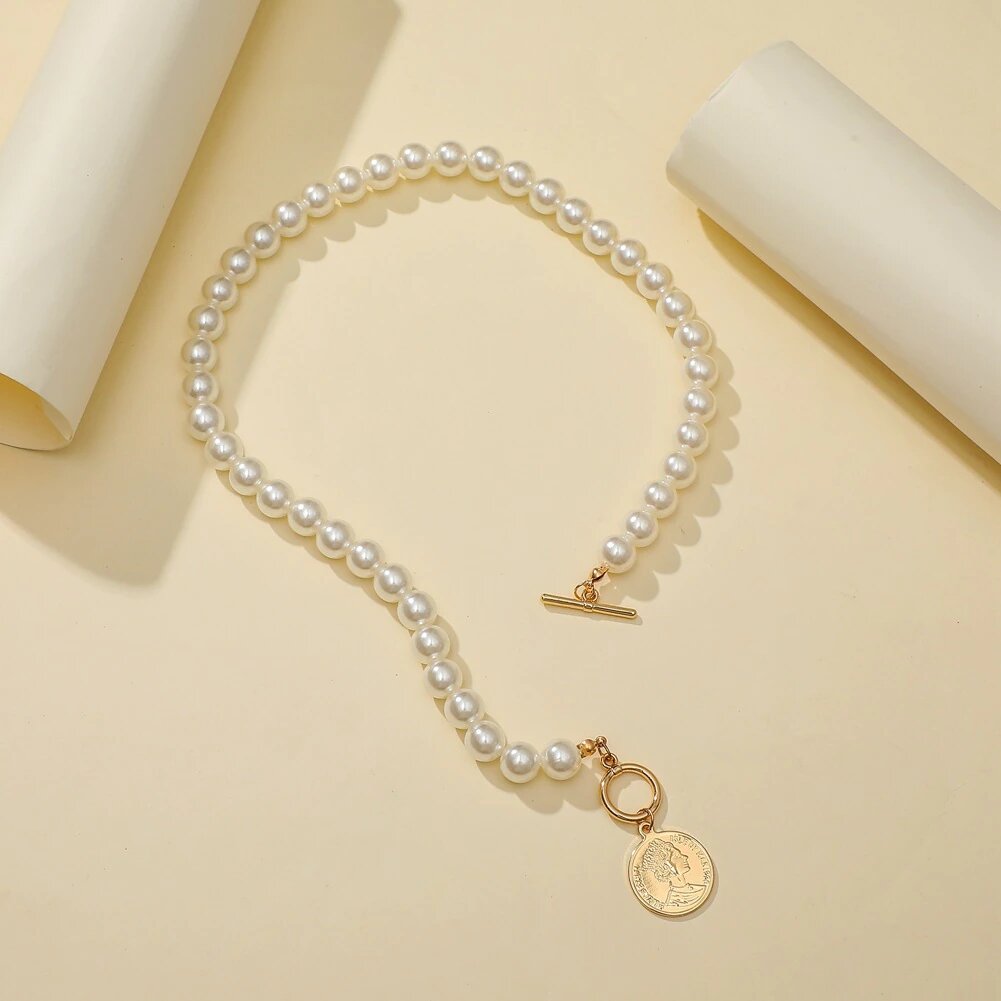 Lantisor Pearl Delight, Visages, Auriu, Aliaj Metalic - eMAG.ro