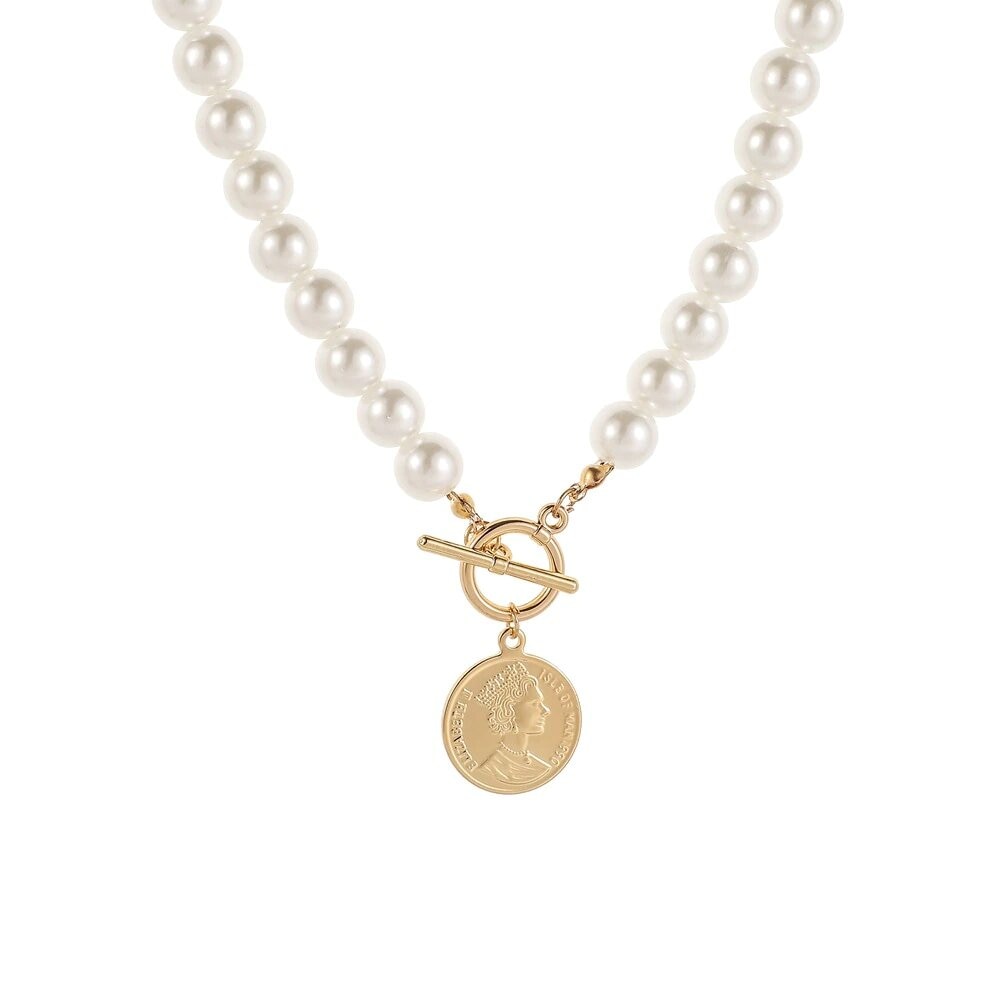 Lantisor Pearl Delight, Visages, Auriu, Aliaj Metalic - eMAG.ro