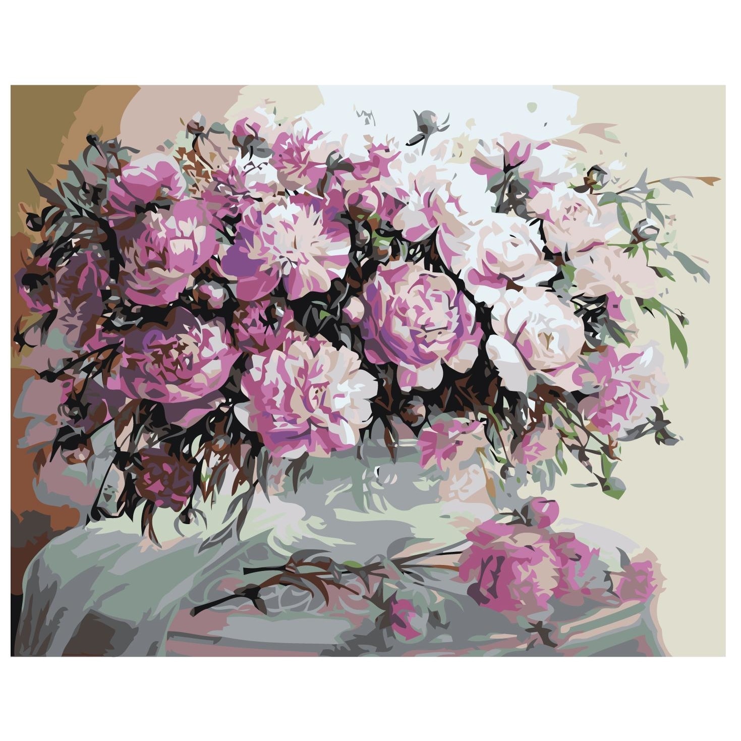 Painting by numbers Virágok 1223 számfestő készlet, pamutvászon fa ...