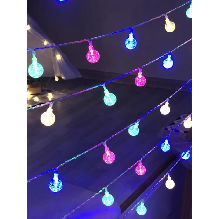 Instalatie pentru craciun, liniara, cu becuri colorate glazurate ...