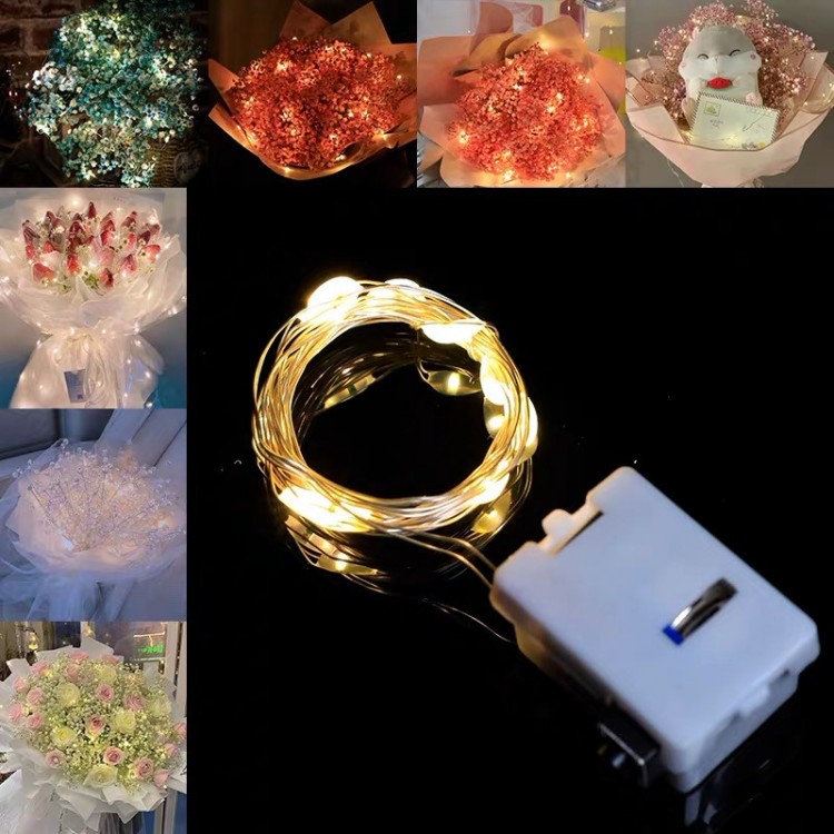 Instalatie de Craciun micro LED cu 20 becuri, cu baterii, fir de 2 m ...