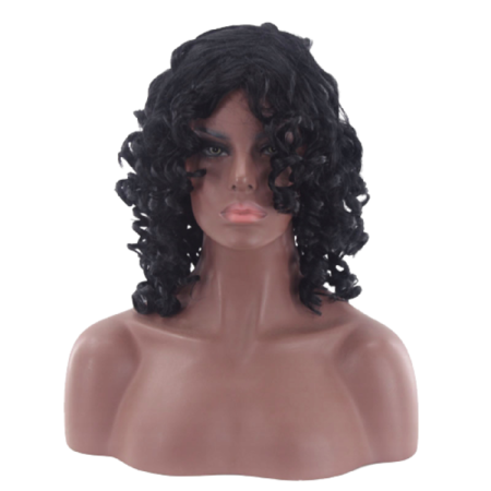 Peruca dama, Creata, Material sintetic, Negru, 25 cm - eMAG.ro