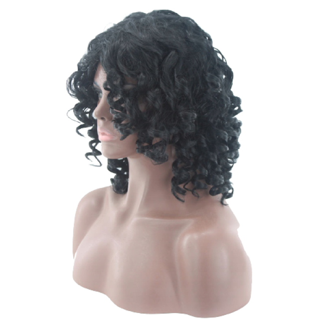 Peruca dama, Creata, Material sintetic, Negru, 25 cm - eMAG.ro