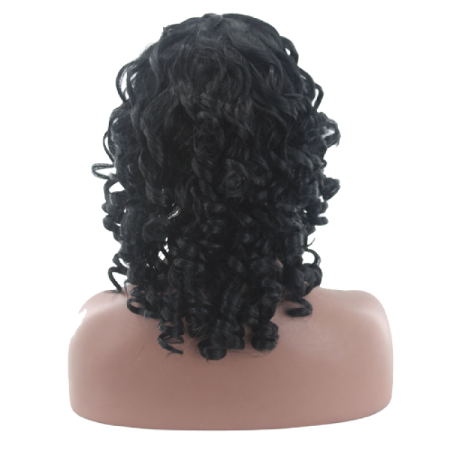 Peruca dama, Creata, Material sintetic, Negru, 25 cm - eMAG.ro