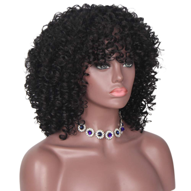 Peruca dama, Creata, Material sintetic, Negru, 20 cm - eMAG.ro