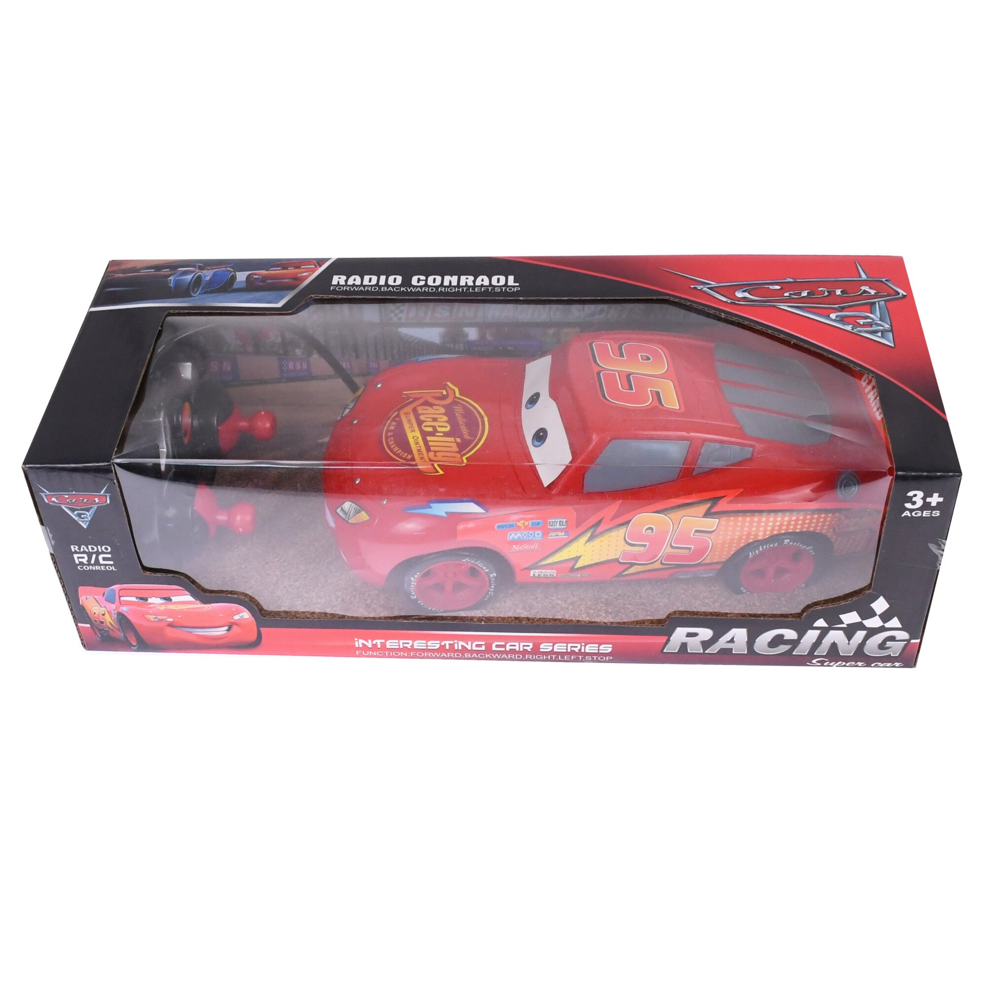 Masina cu telecomanda de jucarie, Fulger McQueen, CARS, rosie - eMAG.ro