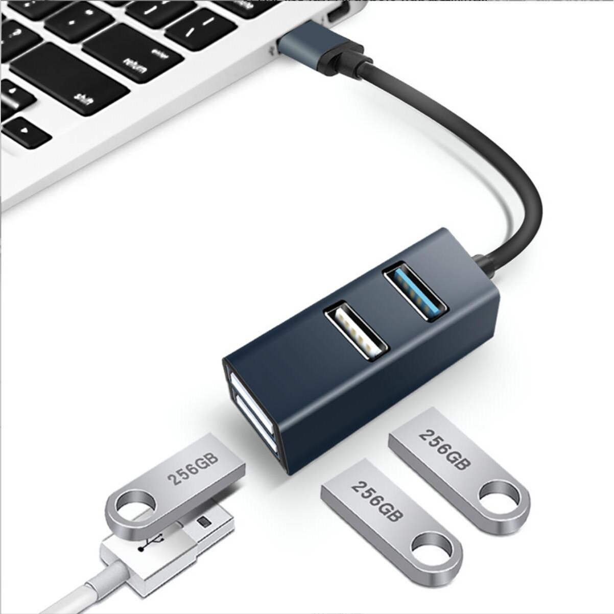 Hub USB 3.0 FAC, USB cu 4 porturi cu splitter USB de 5 Gbps, USB tip A ...