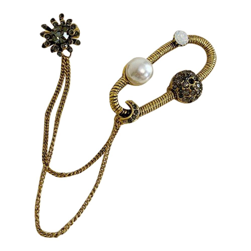 Brosa cu perle GOGOU®, 17 x 5.5 cm, Aliaj, Cupru - eMAG.ro