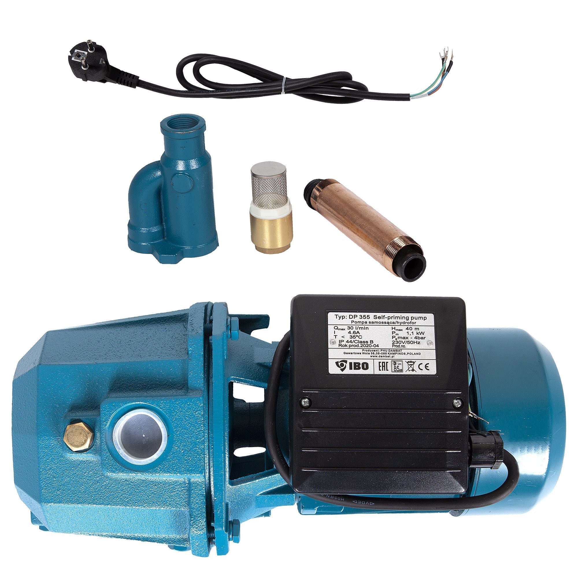 Kit hidrofor cu ejector 24L IBO Dambat DP370, 1.1kW, debit 35l/min, H ...