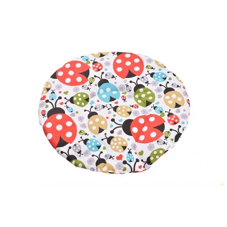 Плоска кръгла възглавница 30х30 см, 100% памук, калинки - eMAG.bg