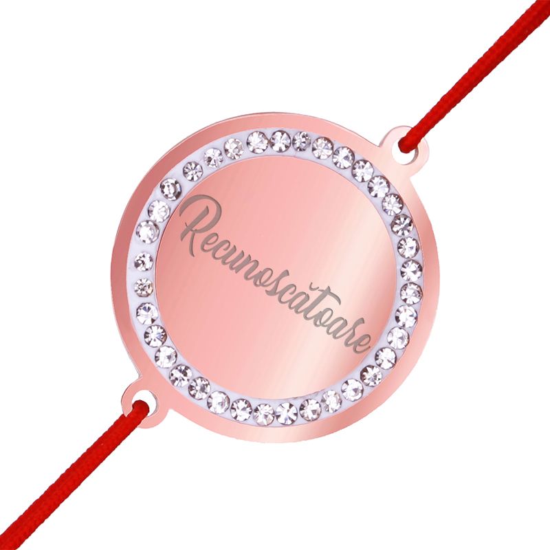 Martisor Bratara Inox Banut Pietre Recunoscatoare Rose Gold - eMAG.ro
