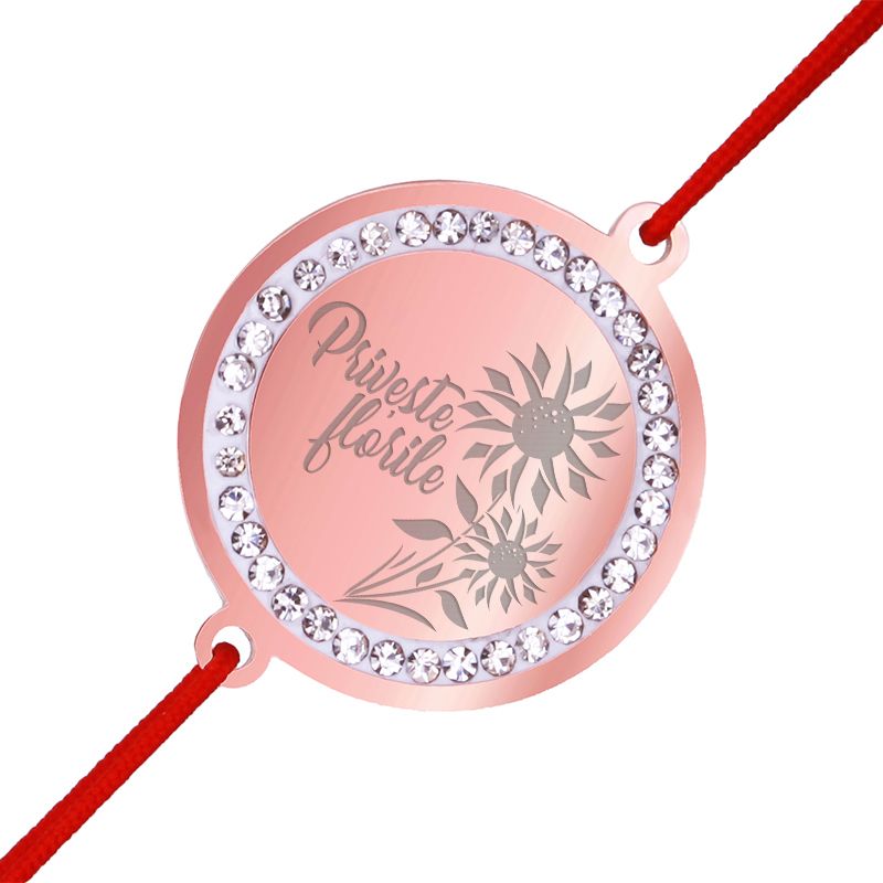 Martisor Bratara Inox Banut Pietre Priveste Florile Rose Gold - eMAG.ro