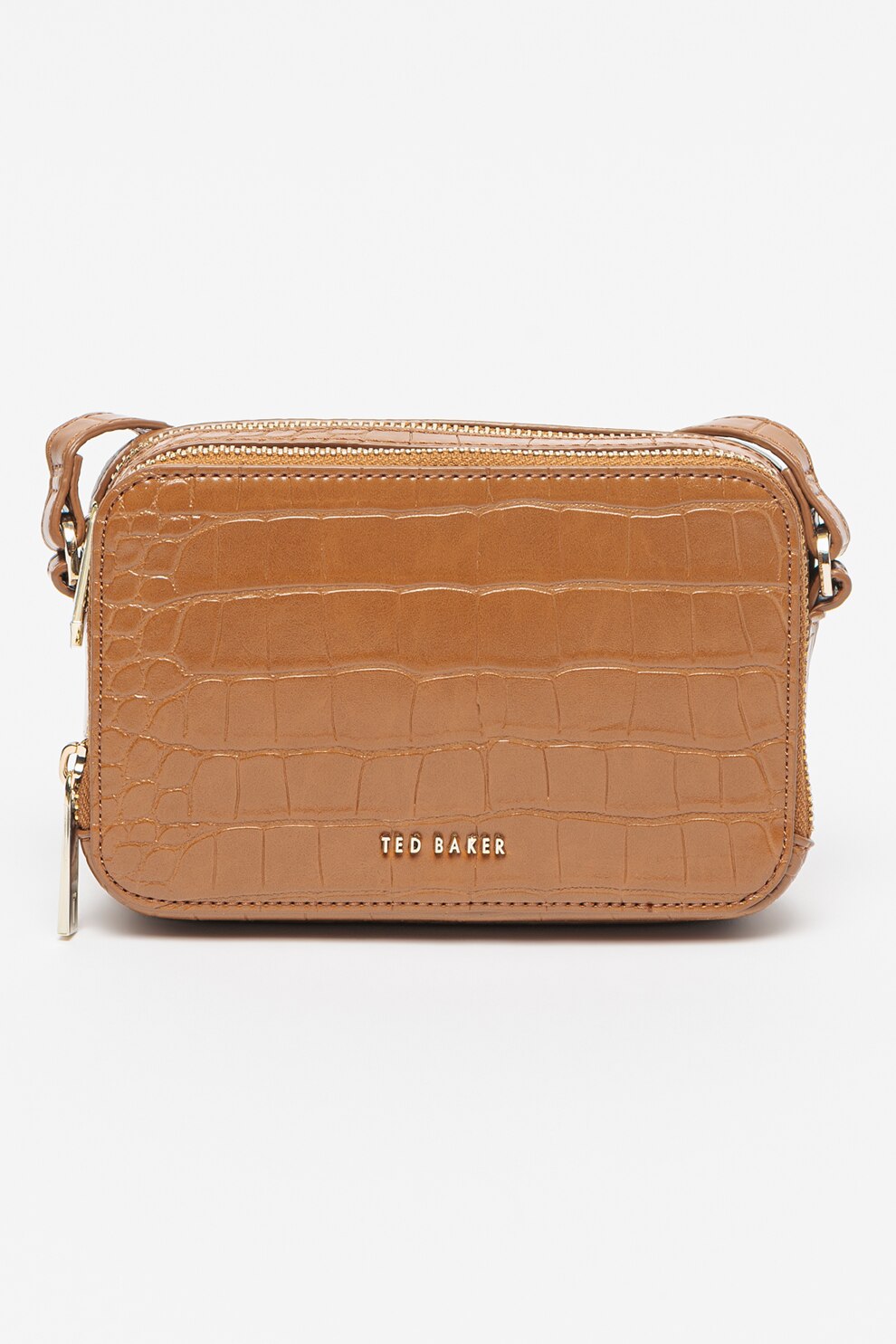 Ted Baker, Geanta crossbody cu model piele de crocodil Stina, Maro ...