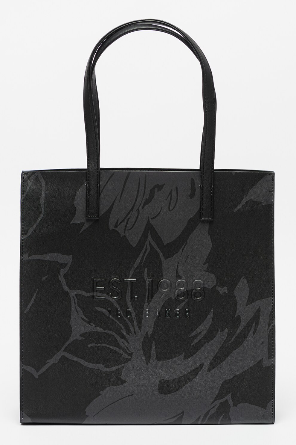 Ted Baker, Geanta tote cu model Hancon, Gri inchis - eMAG.ro
