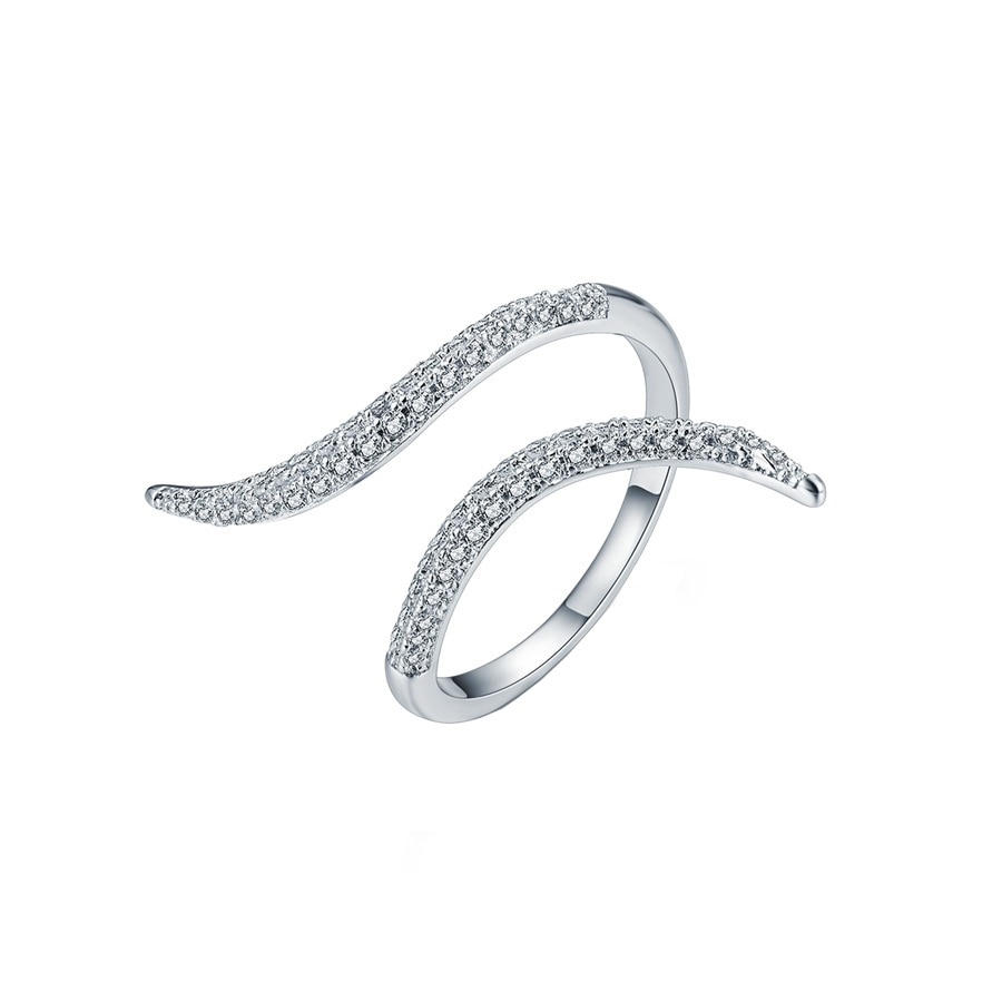 Inel reglabil argint, zirconiu cubic pave, Luss - eMAG.ro