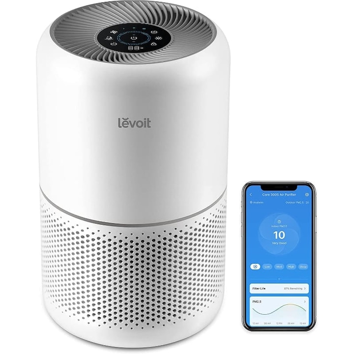 Purificator de aer Smart Levoit Core 300S Wi-Fi, Filtru 3 in 1 True ...