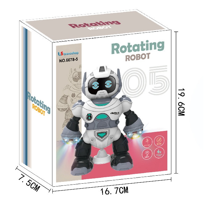 Robot de jucarie, canta, danseaza si merge, cu luminite, alb - eMAG.ro