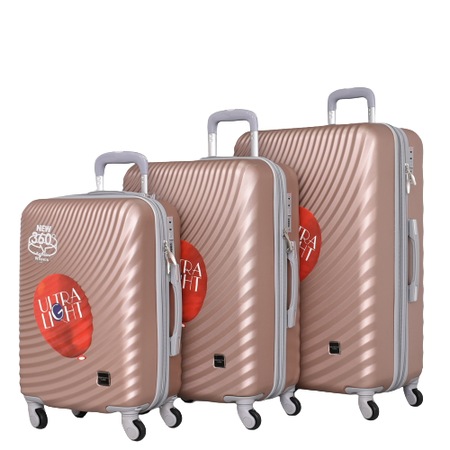 Set Valize, Perfect line, ABS, 77/31/50 cm, Extender, Roz - eMAG.ro