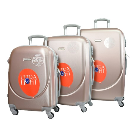 Set valize, Perfect line, ABS, 74x31x48 cm, Roz - eMAG.ro