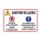 Panou avertizare, Stickermania, Reguli pe un santier in lucru, banner ...