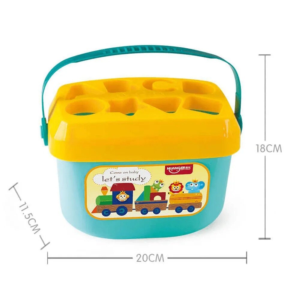 Set cuburi sortatoare Huanger pentru copii, 16 piese, multicolor, 18 ...