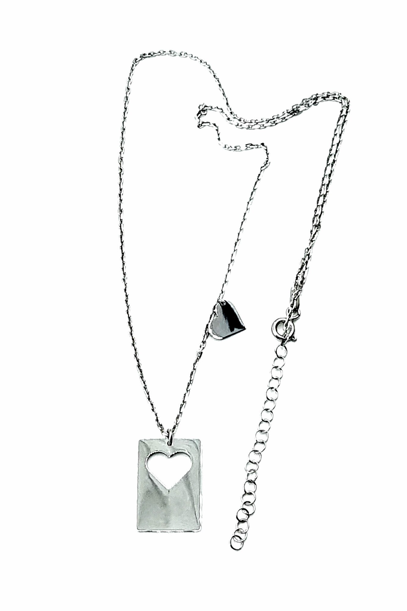 Colier Argint 925 cu Pandantiv Inima decupata si Lant 45 cm - eMAG.ro