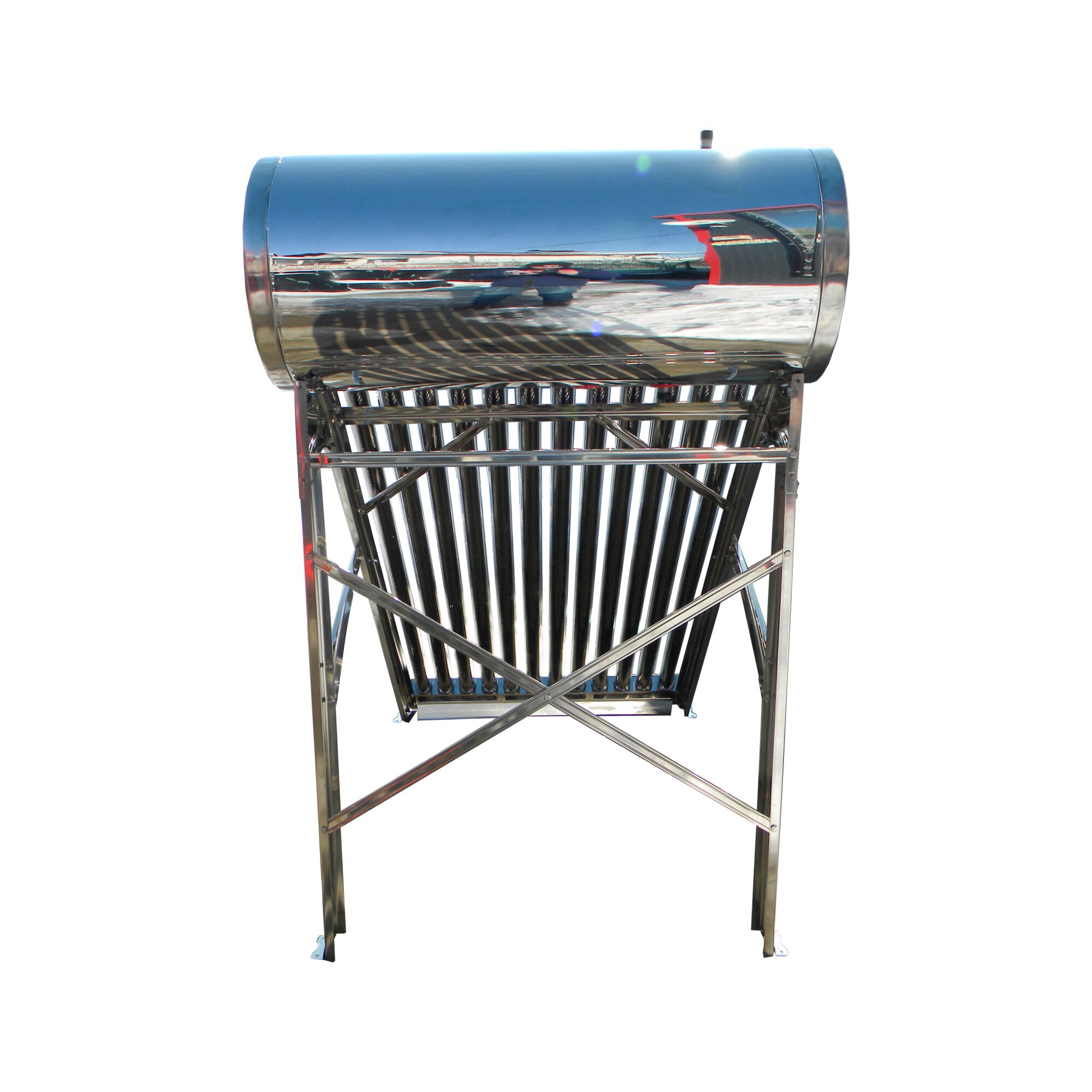 Panou solar nepresurizat 120l/Inox, apa calda, 12 tuburi 58/1800 cu vas ...