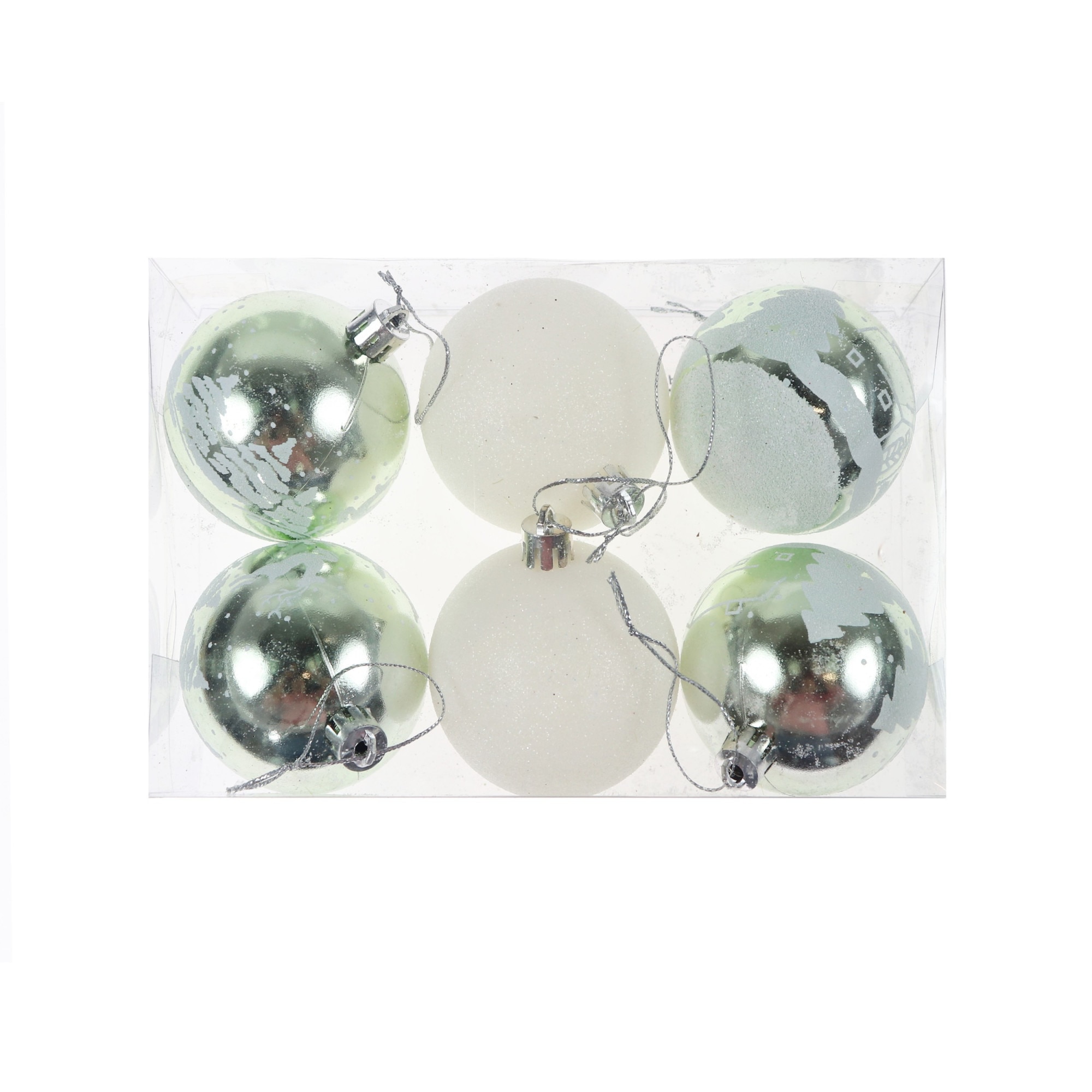 Set 6 globuri albe Craciun, D 6 cm, SD19B-6-316 - eMAG.ro
