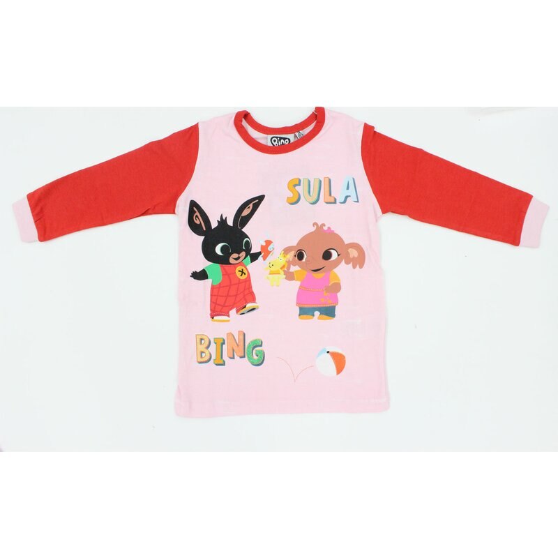 Pijama maneca lunga, bumbac, Bing, rosie 98 cm - eMAG.ro