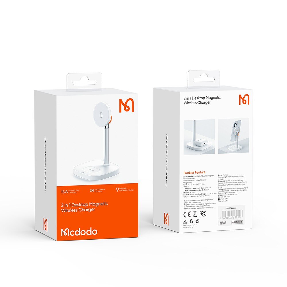 Докинг станция Mcdodo, MagSafe, за AirPods, за iPhone 12 13, 2в1 - eMAG.bg