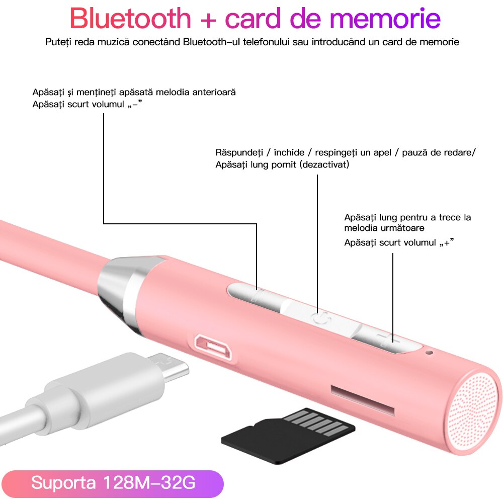 Casti bluetooth telefon Euotboup, 5.0, Microfon incorporat, Impermeabil ...